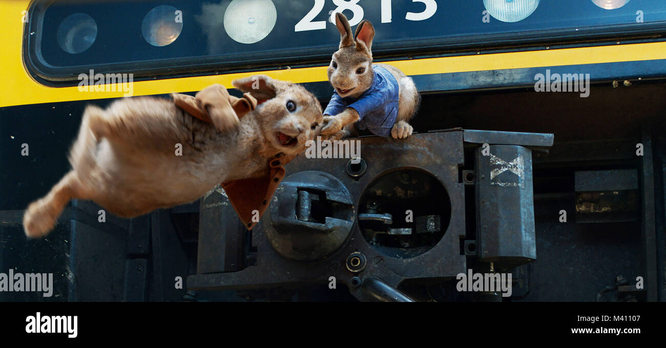 PETER RABBIT, from left: Benjamin (voice: Colin Moody), Peter Rabbit ...