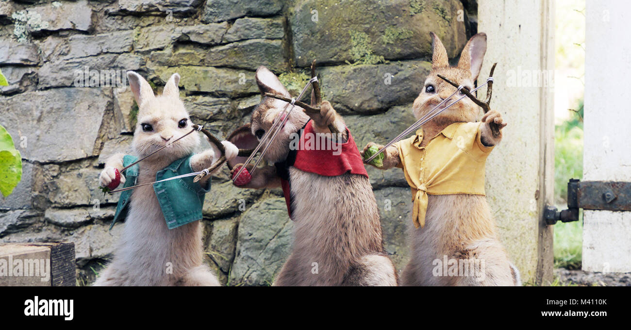 PETER RABBIT, from left: Cottontail (voice: Daisy Ridley), Flopsy ...