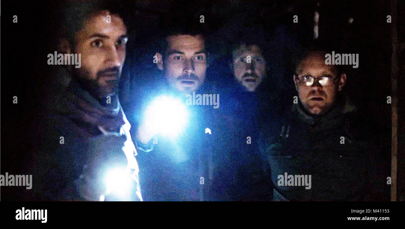 THE RITUAL, from left, Arsher Ali, Robert James-Collier, Rafe Spall ...