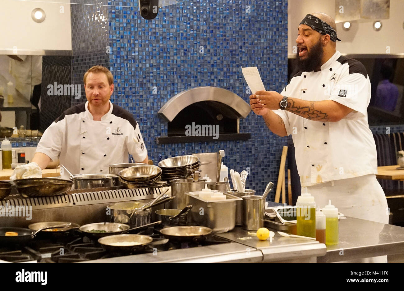 HELL'S KITCHEN, l-r: contestants Benjamin Knack, Milly Medley in ...