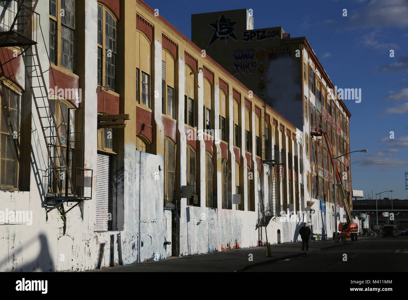 The historic graffiti mecca 5 Pointz is seen after being painted over ...