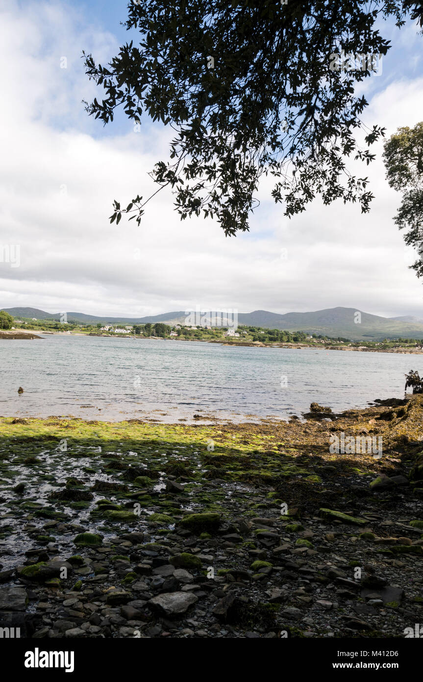 View of Berehaven Harbour from the ruins of Dunboy Castle near ...