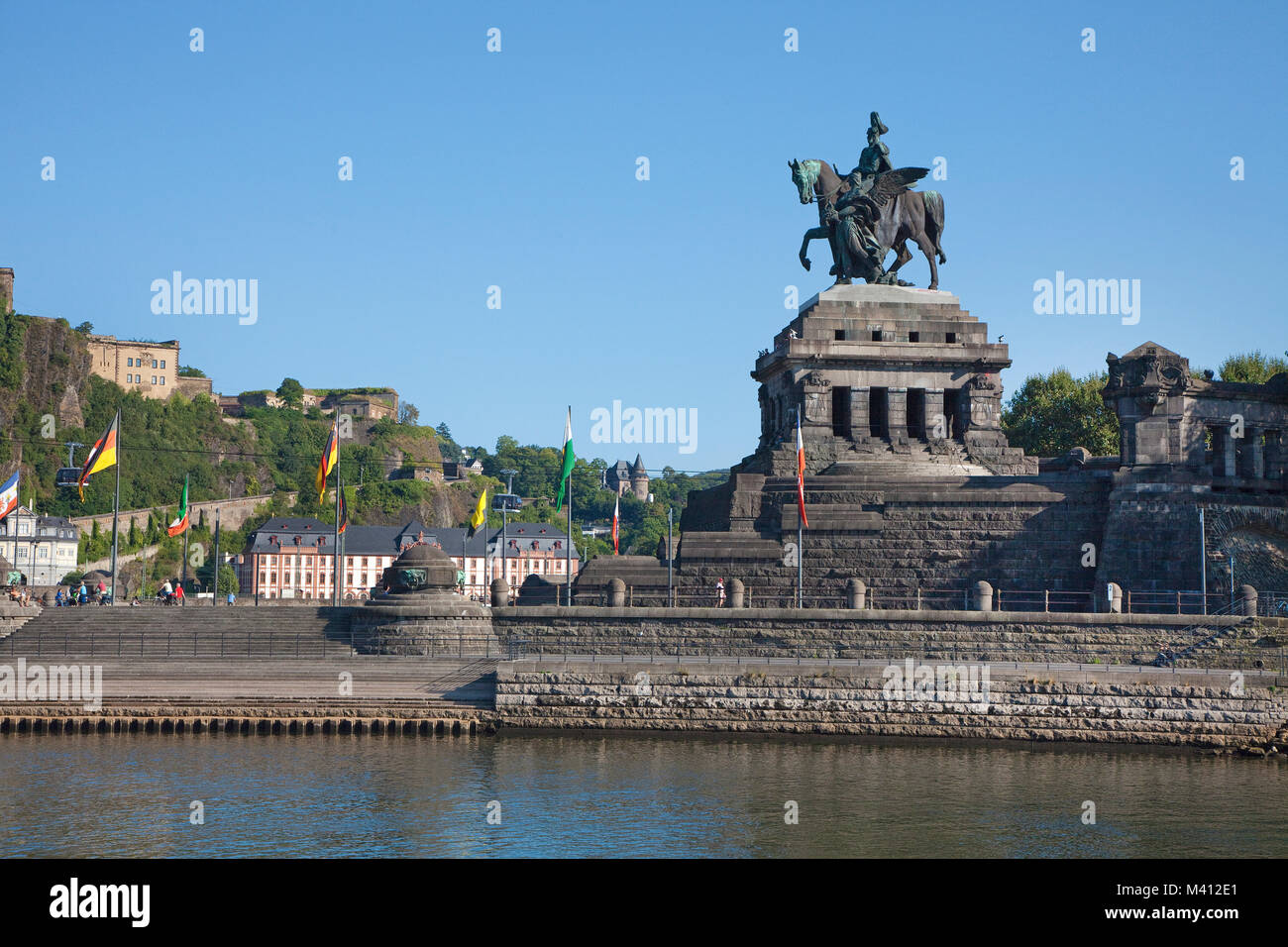 Deutsche Eck (German Corner), Imperial Wilhelm statue, where the Mosel ...