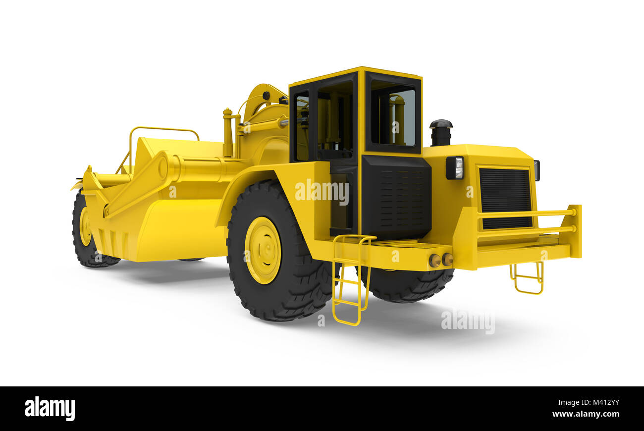 Wheel Tractor Scraper Isolated Stock Photo - Alamy