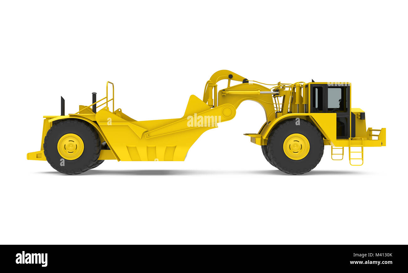 Wheel Tractor Scraper Isolated Stock Photo - Alamy