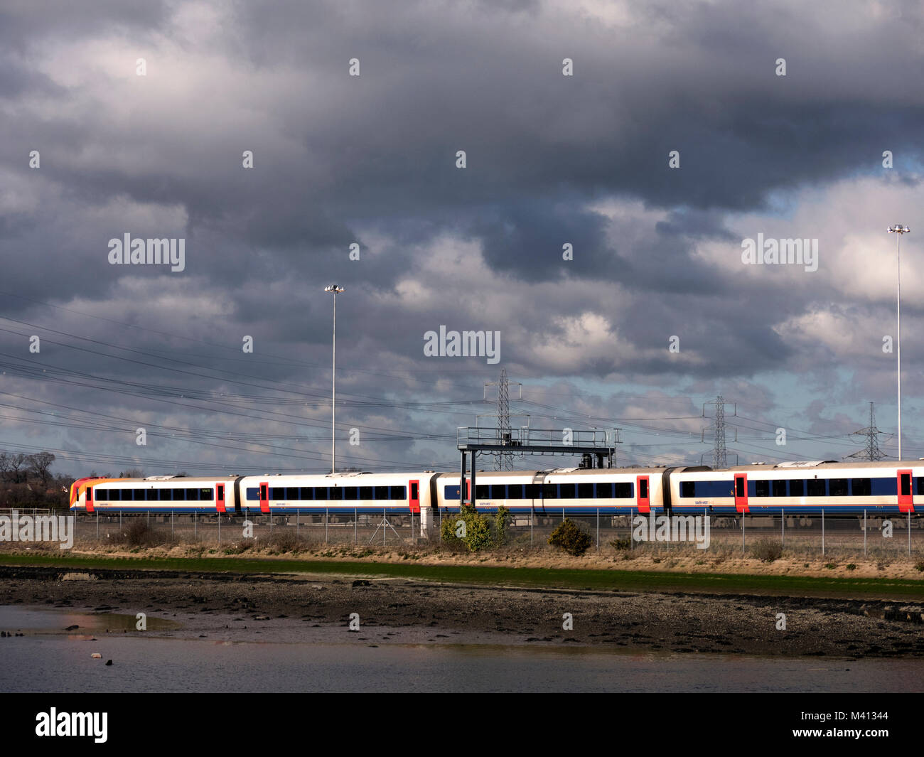 Redbridge Causeway over the River Test, Southampton Water, Hampshire ...