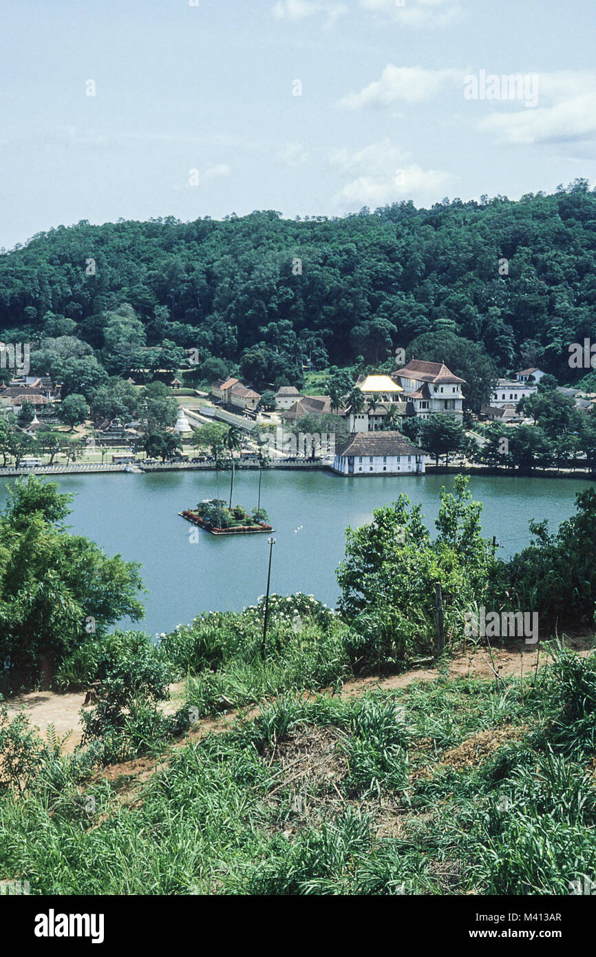 Kandy Lake and Kandy city aerial panoramic view from Arthur's Seat ...