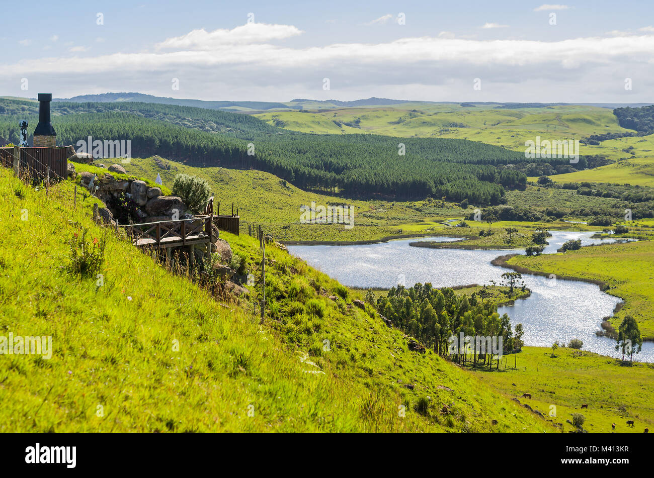 Beautiful view of nature, view of dam of Divisa, São Francisco de Paula ...