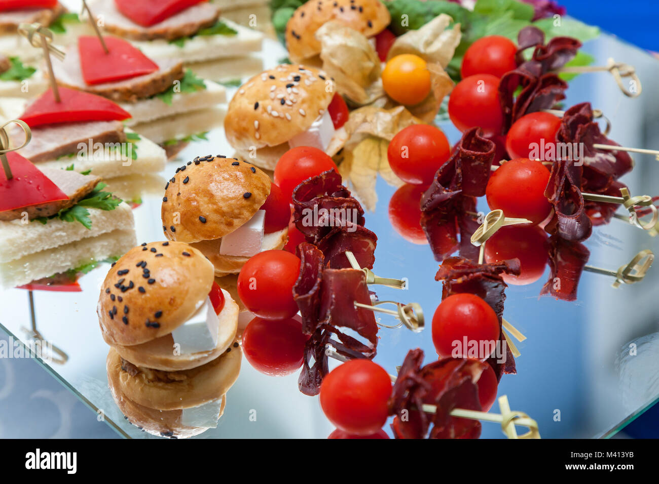 Canapes for receptions, snacks for vending. Canape for a buffet table ...
