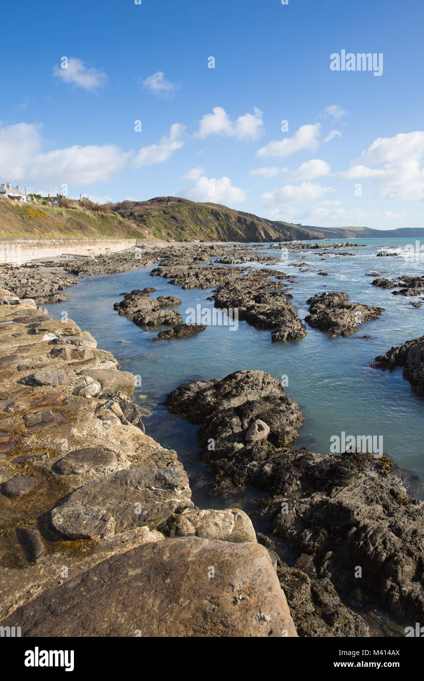 Portwrinkle Cornwall England UK coast view with clear sea Stock Photo ...