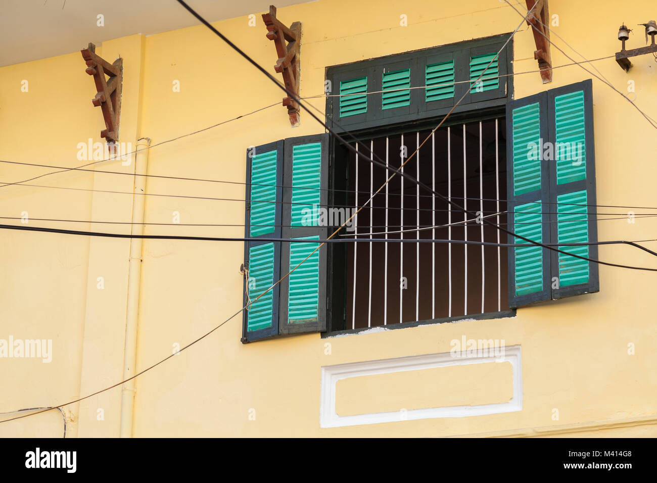 local window architecture of a building in Hanoi, Vietnam Stock Photo ...