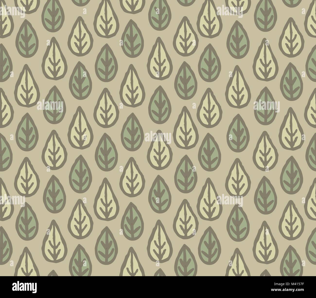 Floral leaf seamless pattern. Ornamental leaves motives of the ...