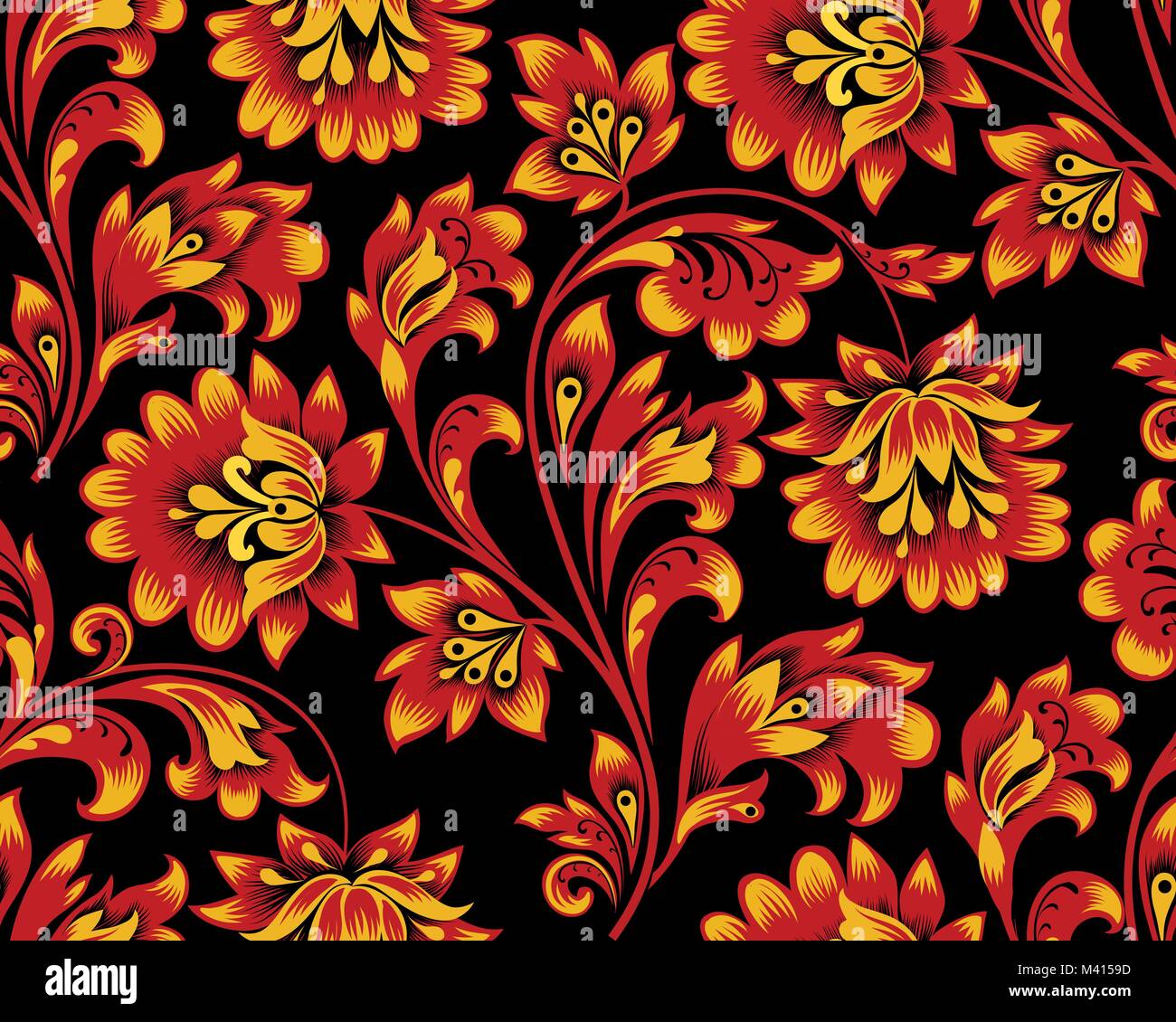 Floral seamless pattern. Flower ornament. Ornamental flourish ...