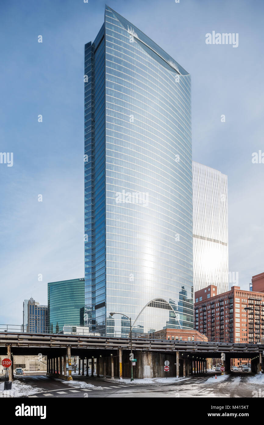 Street level view of River Point tower from the west Stock Photo - Alamy