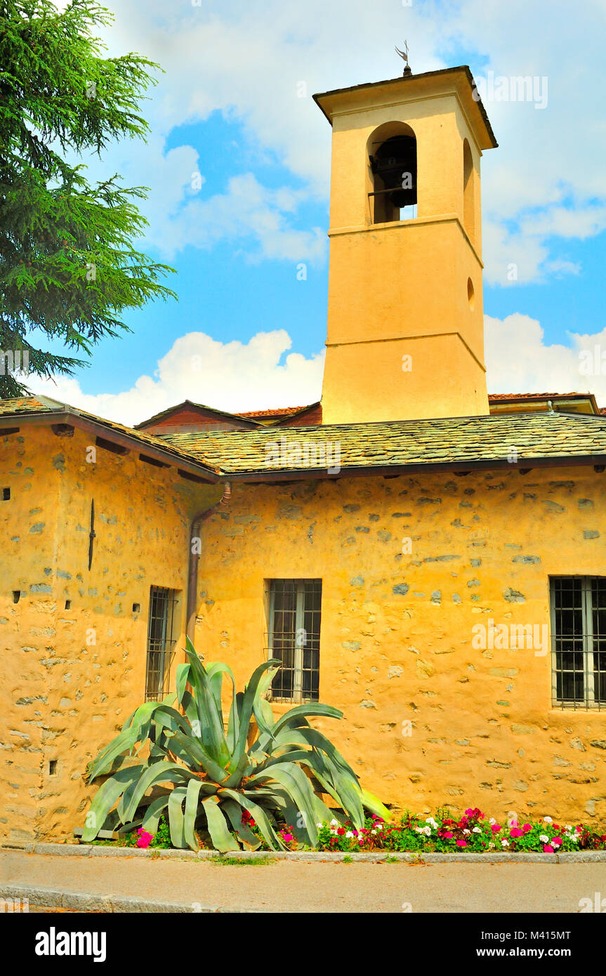 Small church building with belltower in Bellagio, Italy Stock Photo - Alamy