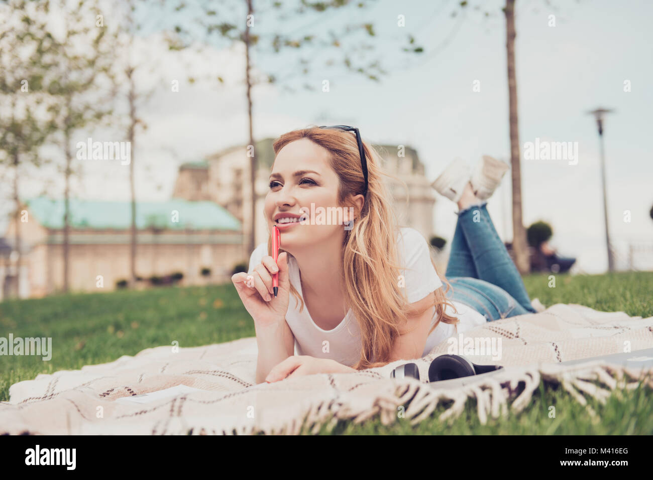 Peace serene people meditation concentration remote work fresh air ...