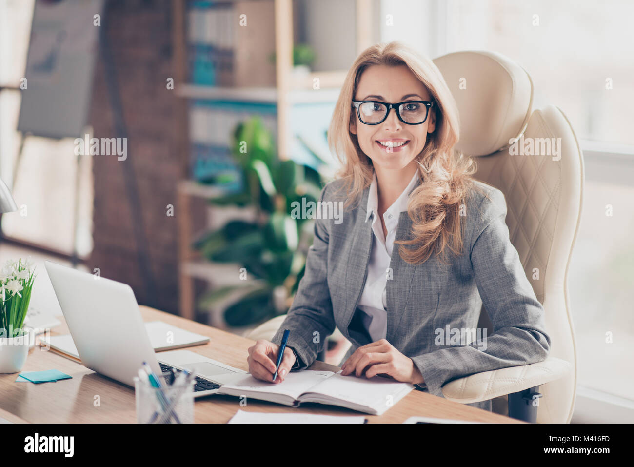 Portrait of happy smiling cheerful confident representative wearing ...