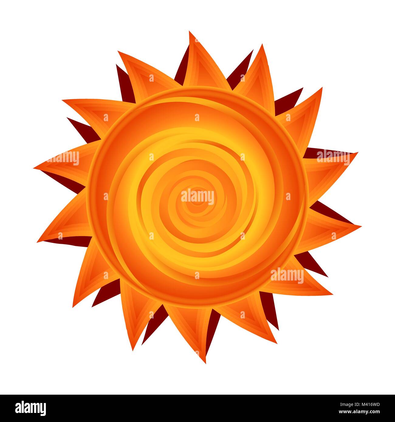 Vector paper sun In yellow and orange Sunny symbol Stock Vector Image ...