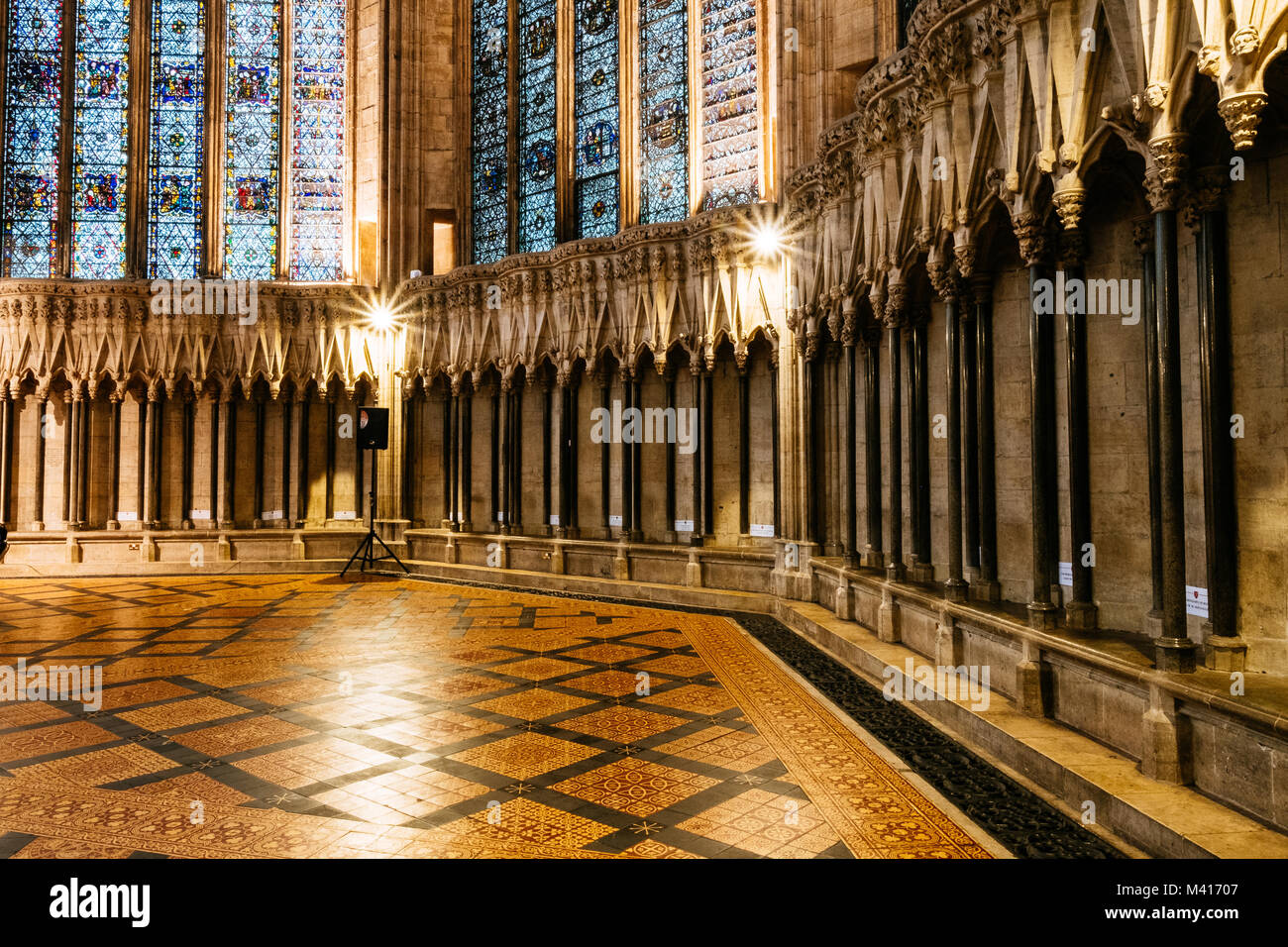 The tiled floor of the Chapter House at York Minster cathederal Stock ...