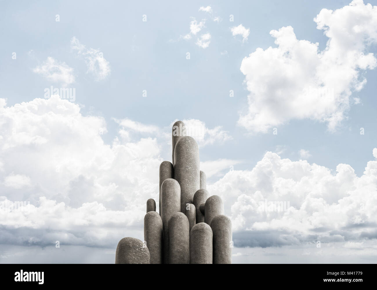 Multiple stone columns with breathtaking landscape Stock Photo - Alamy