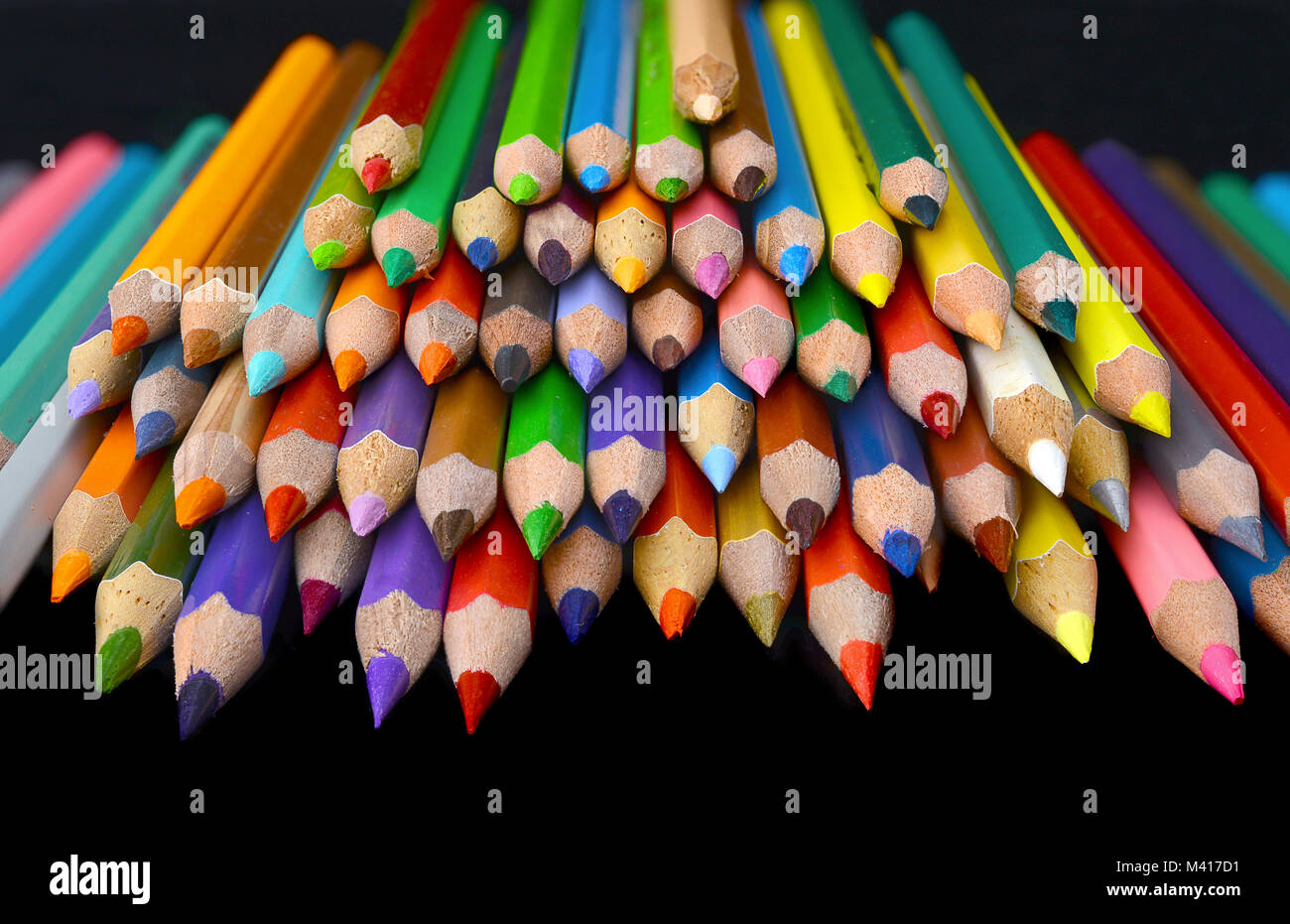 the bundle of many colour pencils background Stock Photo - Alamy