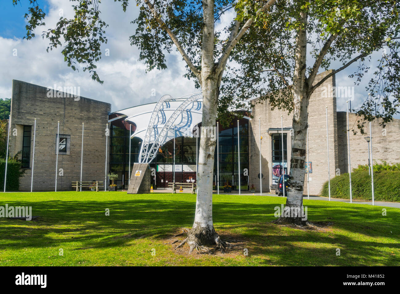 Llangollen entrance Eisteddfod pavilion, Denbighshire, Wales, UK Stock ...