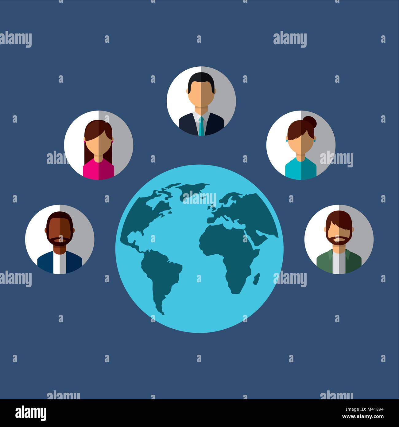 world different people around communication Stock Vector Image & Art ...