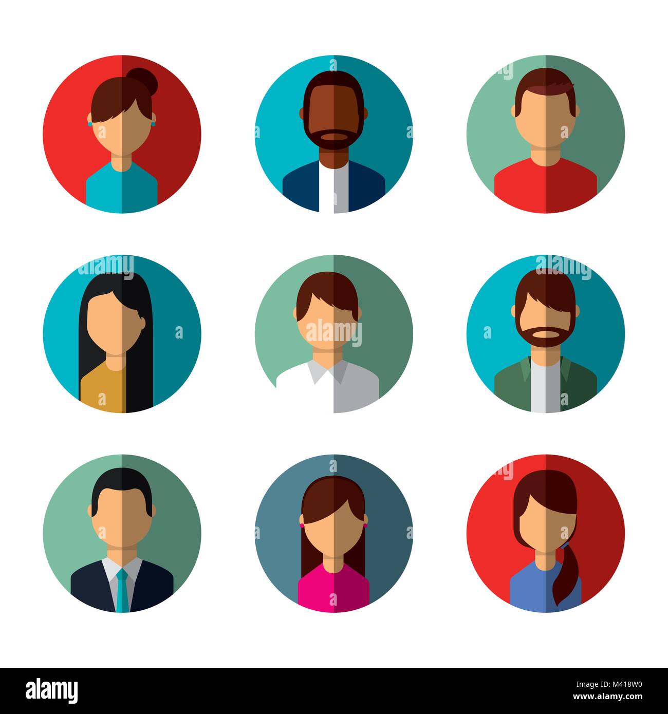 Collection round avatar icons hi-res stock photography and images - Alamy