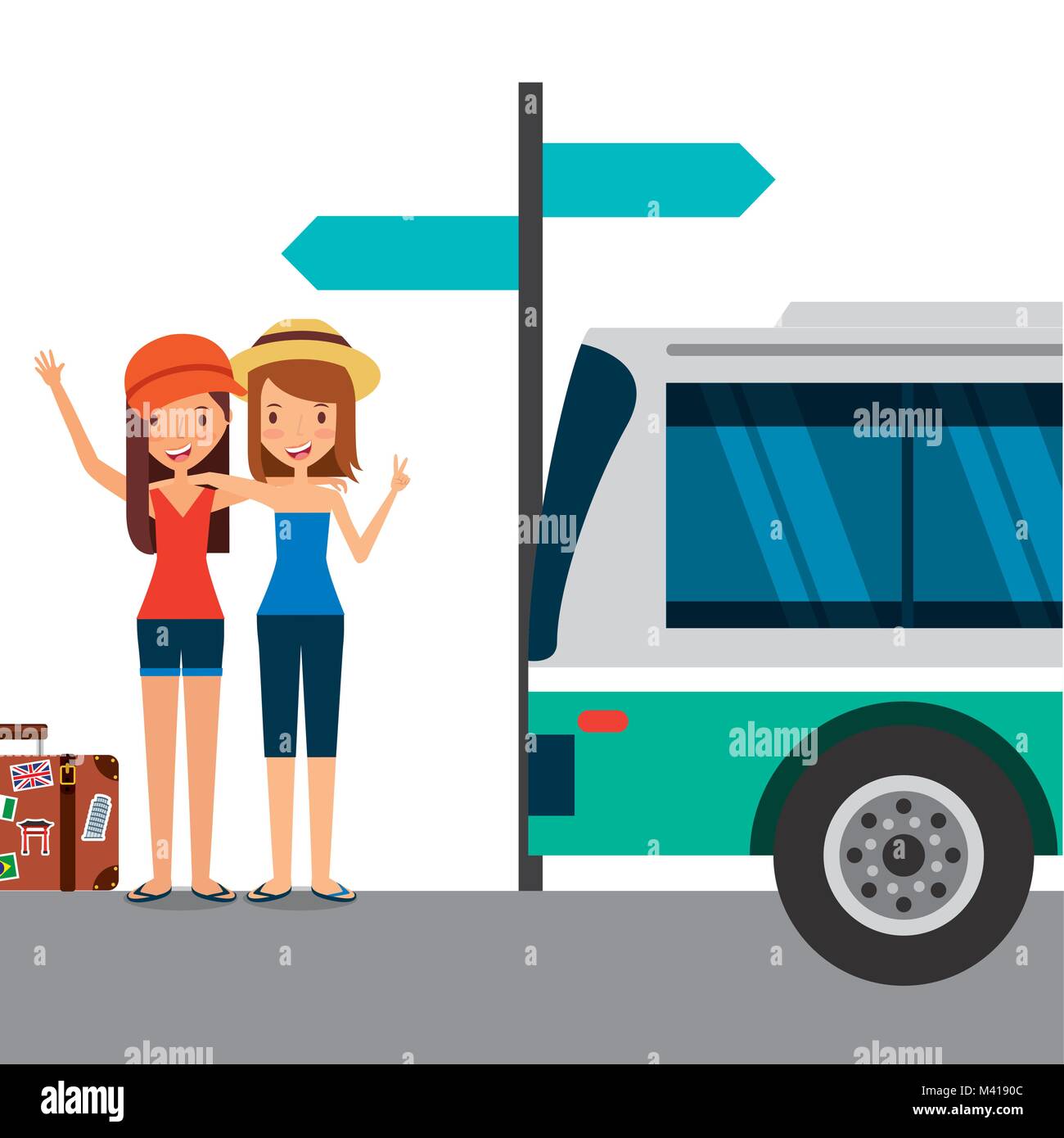 Bus Stop Beautiful Stock Vector Images - Alamy