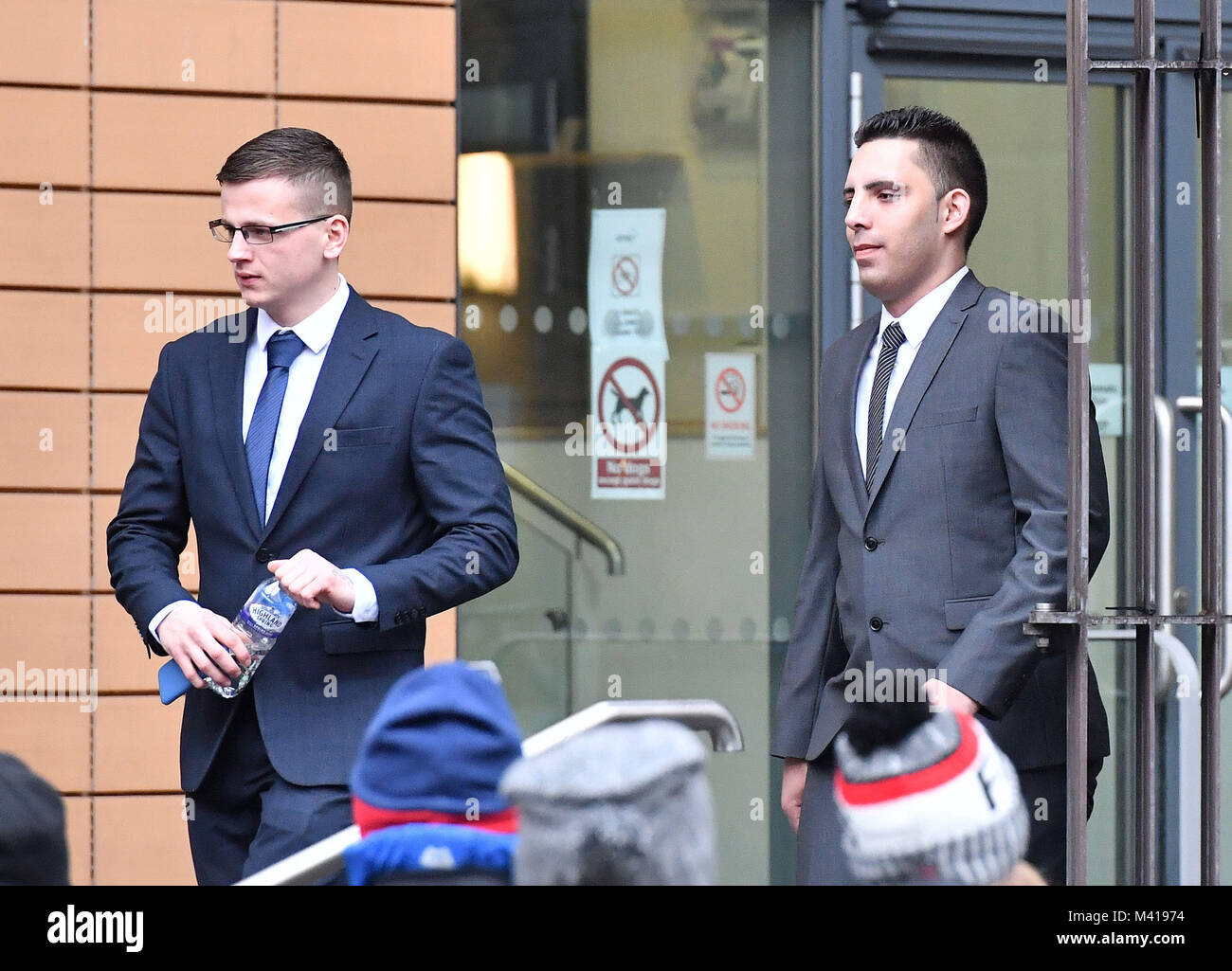 Ryan Hale (left) and Ryan Ali leaving Bristol Magistrates' Court, where ...
