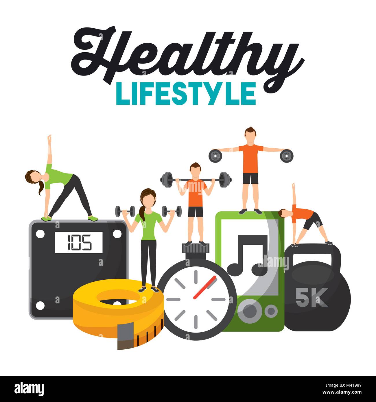 people physical sport training fitness healthy lifestyle Stock Vector ...