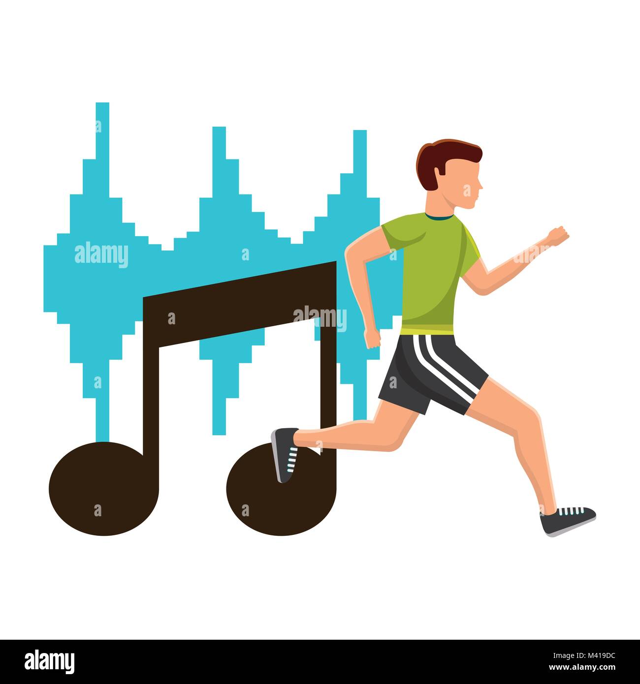 Listening while running Stock Vector Images - Alamy