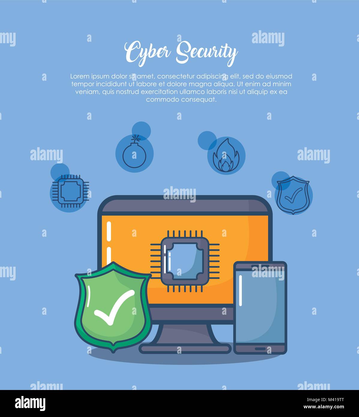 Cyber security design Stock Vector Image & Art - Alamy