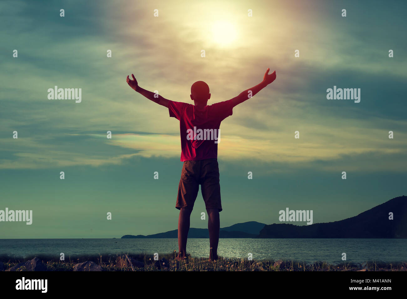 Man standing arms extended hi-res stock photography and images - Alamy