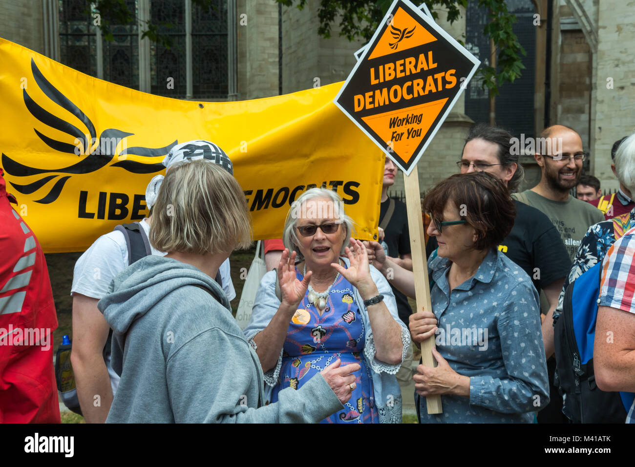 A large group of Liberal Democrats had come to the protest calling for ...