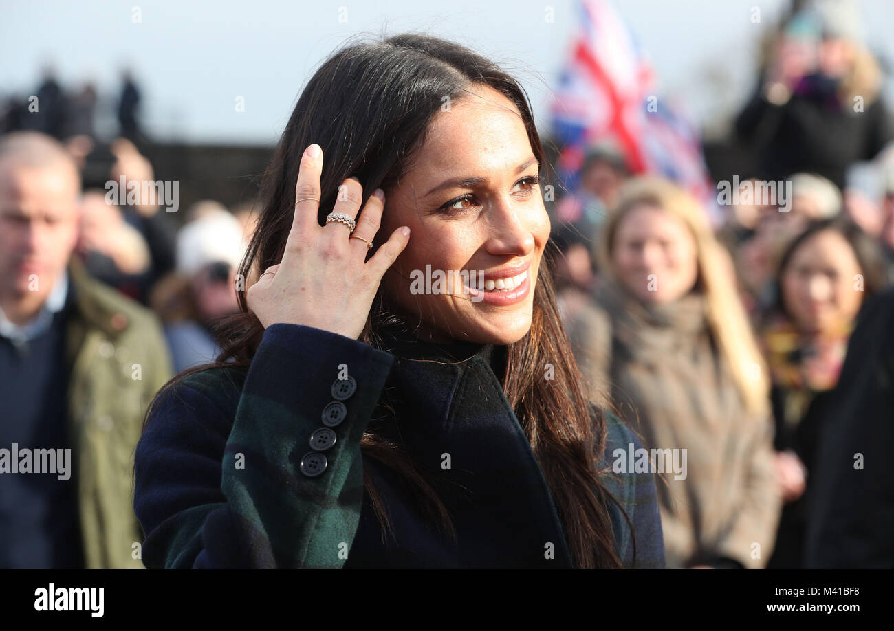 Meghan Markle at Edinburgh Castle, during a visit to Scotland Stock ...