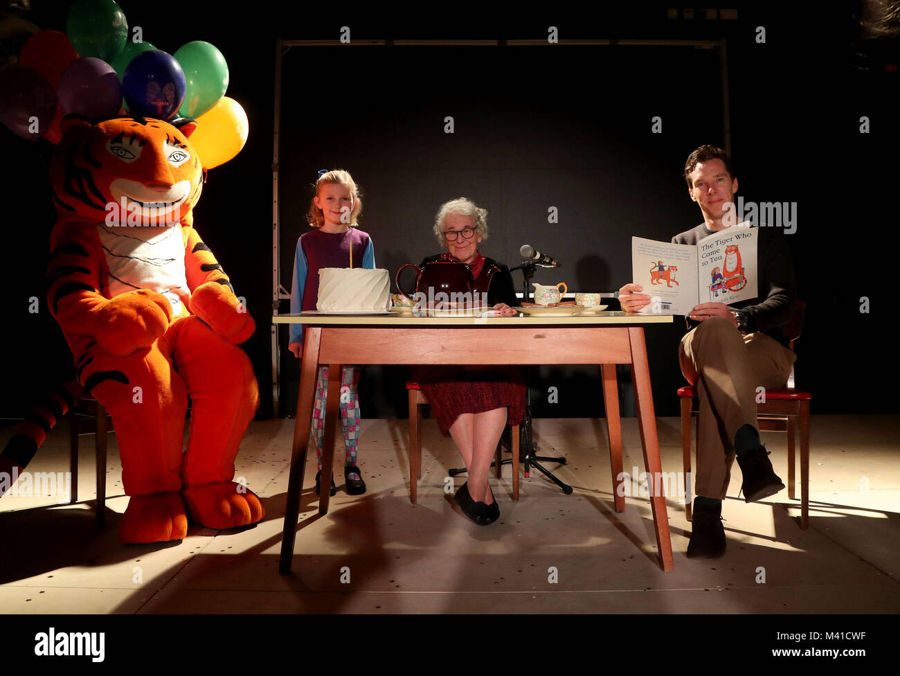 Judith Kerr and Benedict Cumberbatch during a reading of the Tiger Who ...