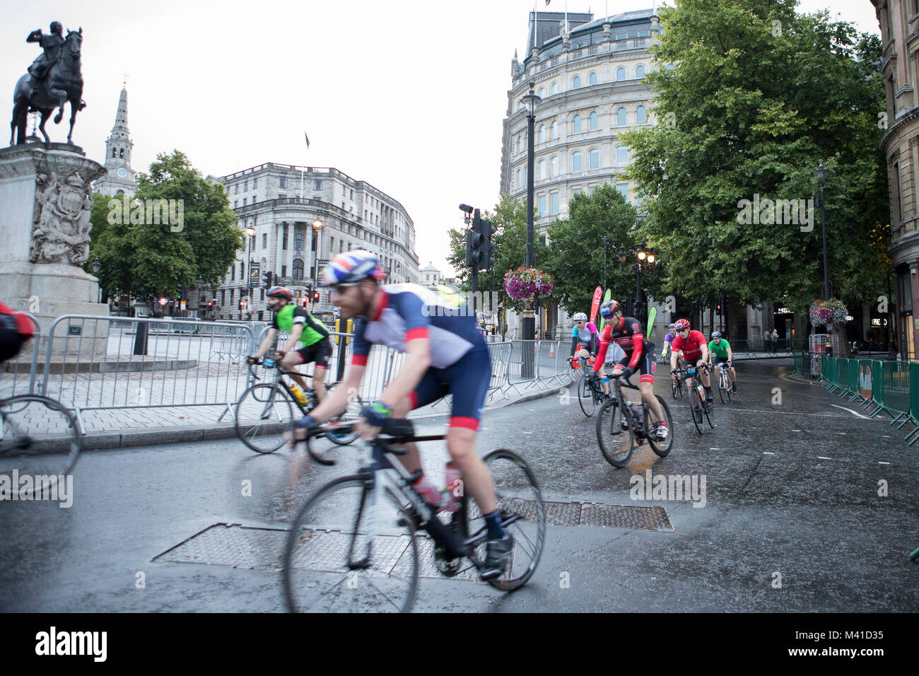 Ride London bike race - riders pass through central London towards the ...