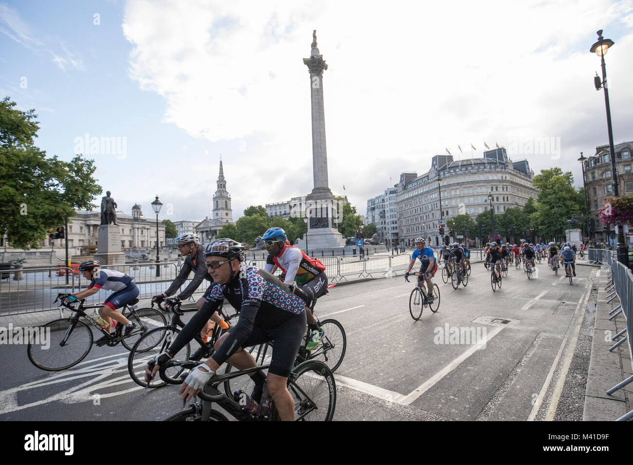 Ride London bike race - riders pass through central London towards the ...