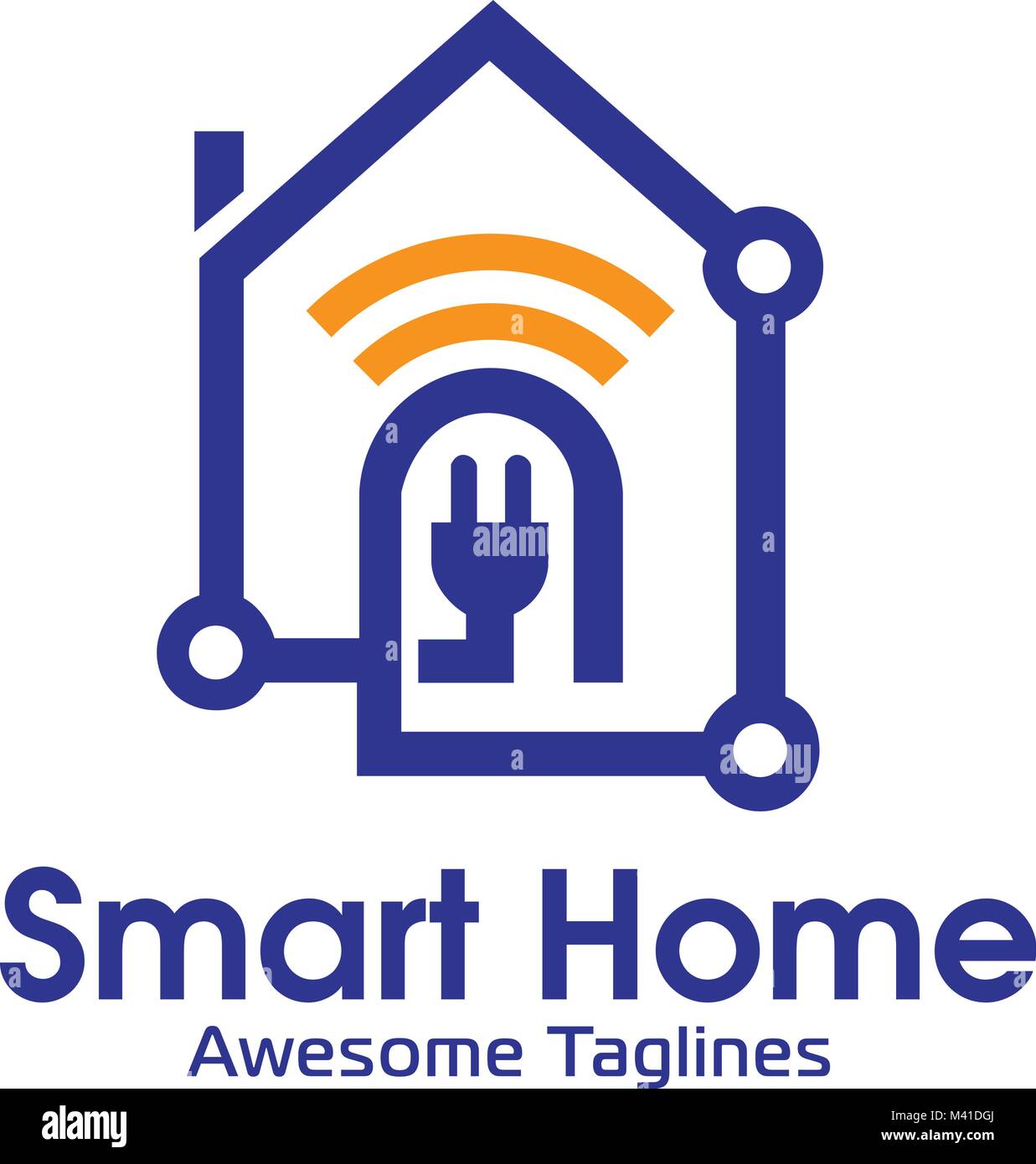 Vector Illustration of Smart Home Concept Outline for Design Stock ...
