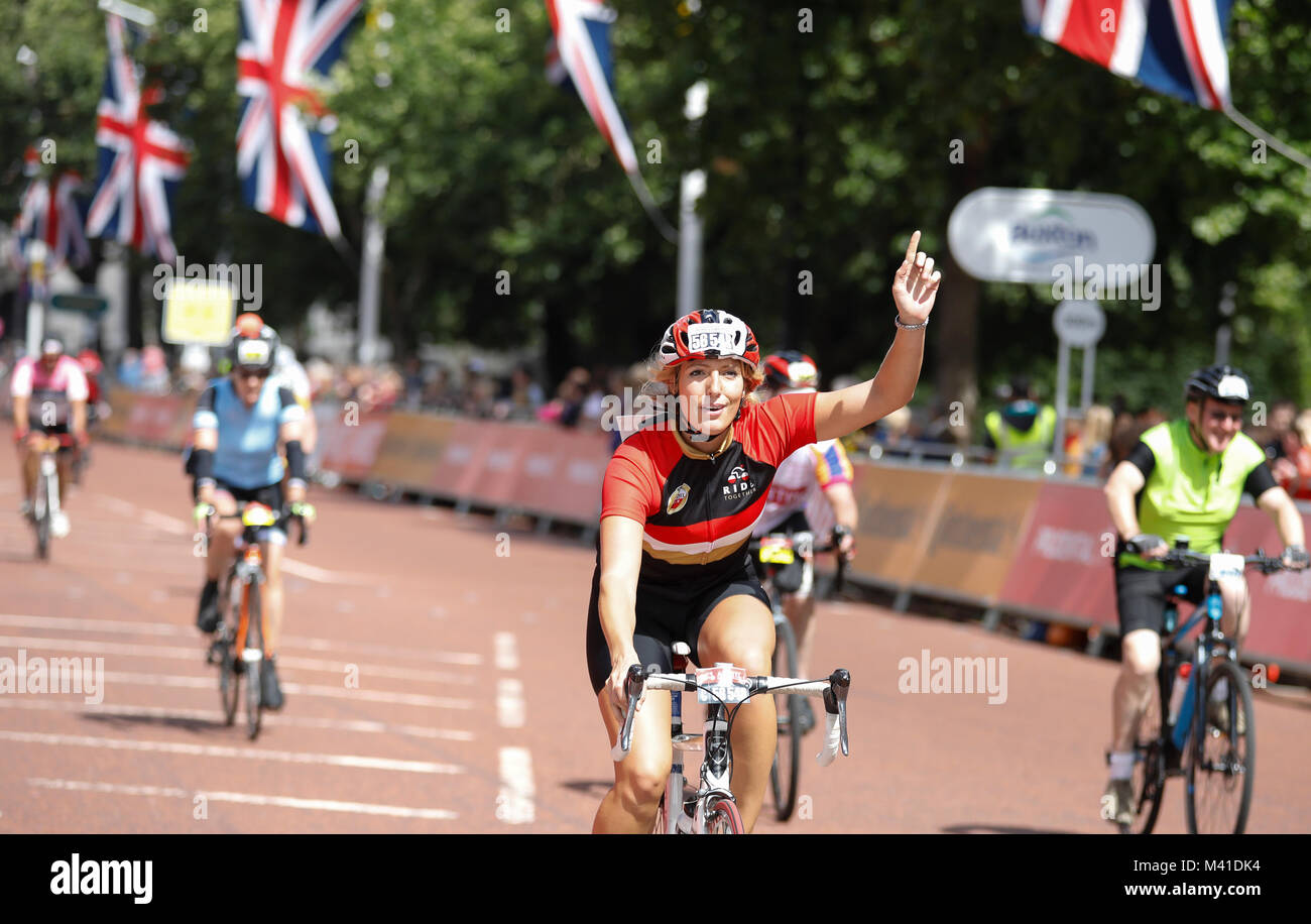 Ride London bike race - riders pass through central London towards the ...