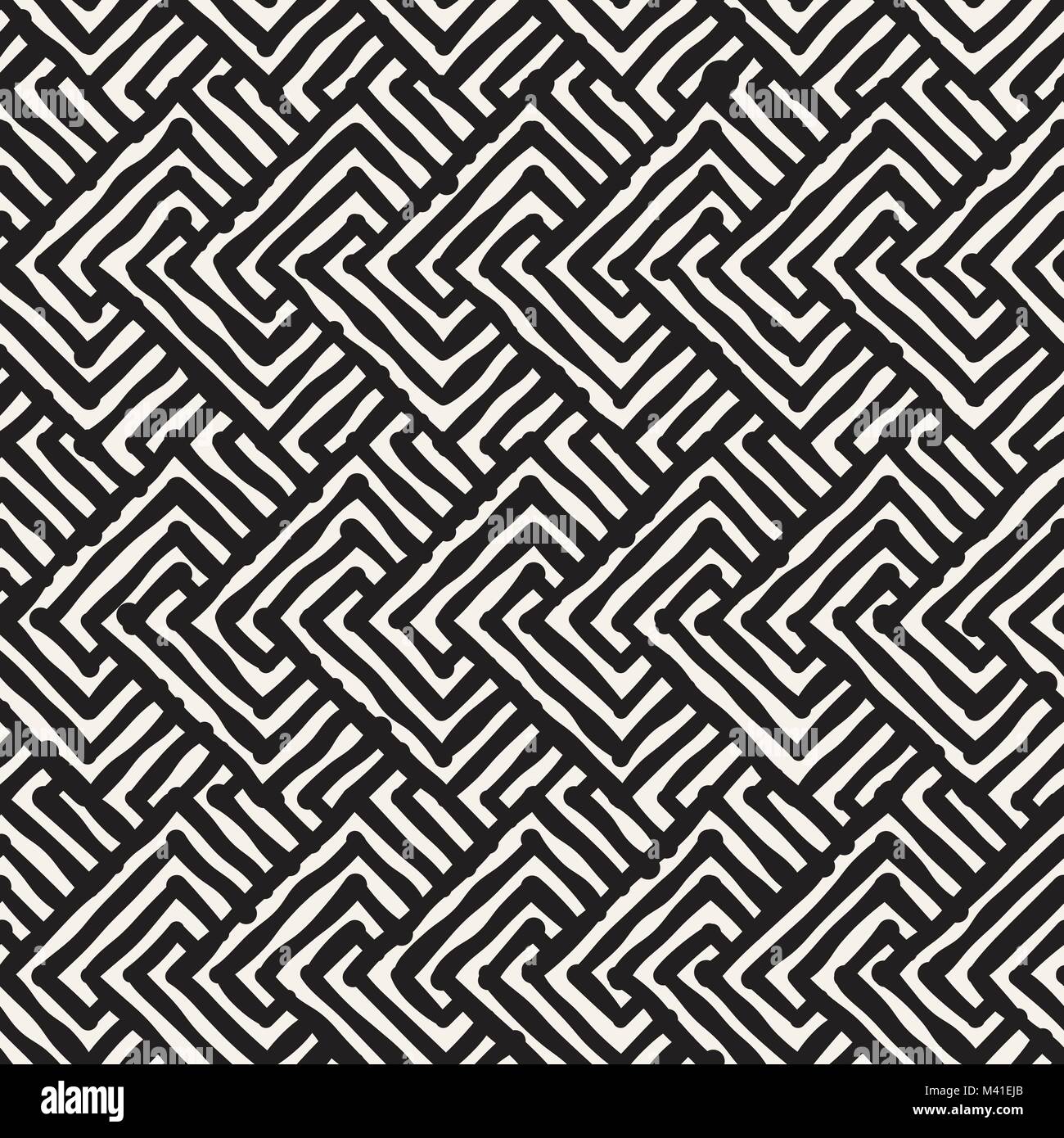 Seamless abstract hand drawn pattern. Vector freehand lines background ...