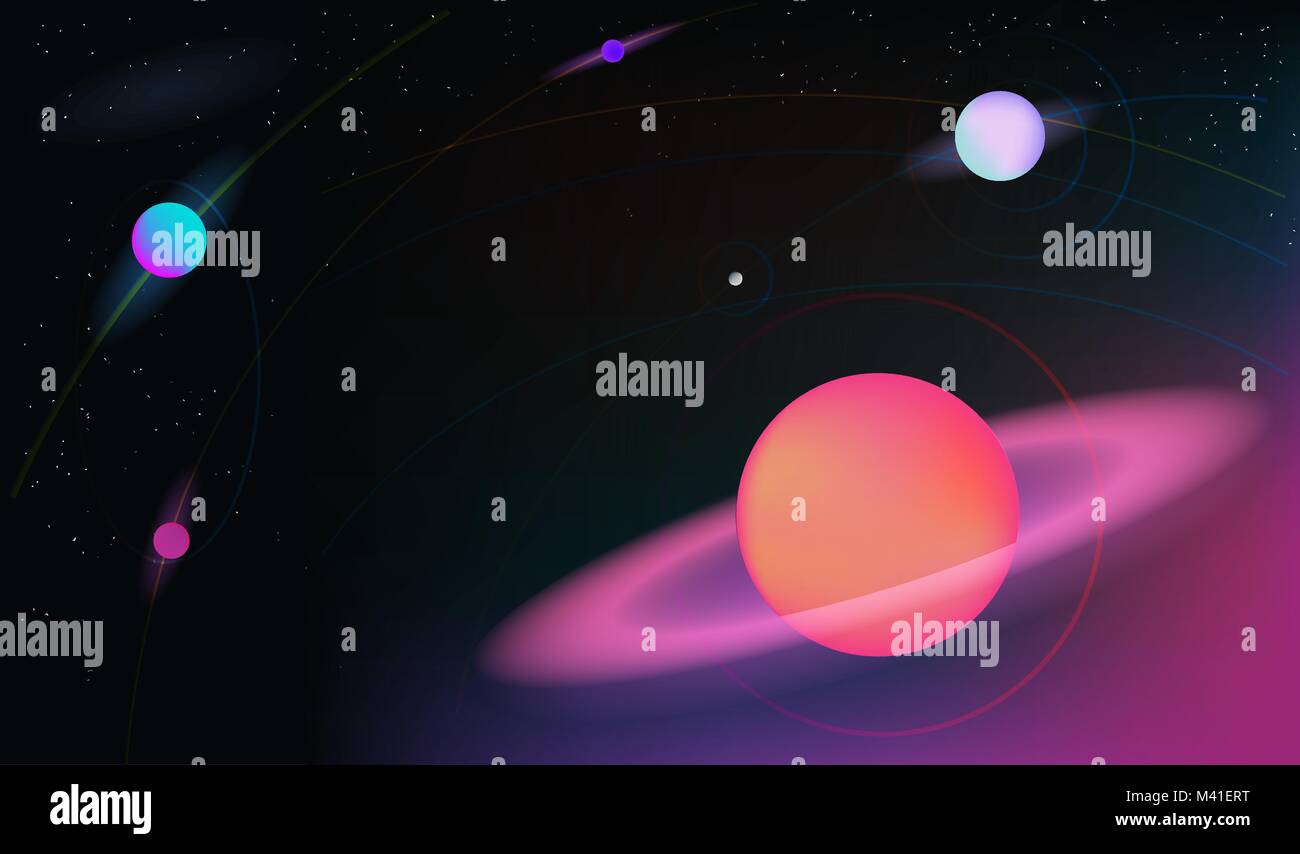 Vector realistic and futuristic space background with bright light ...