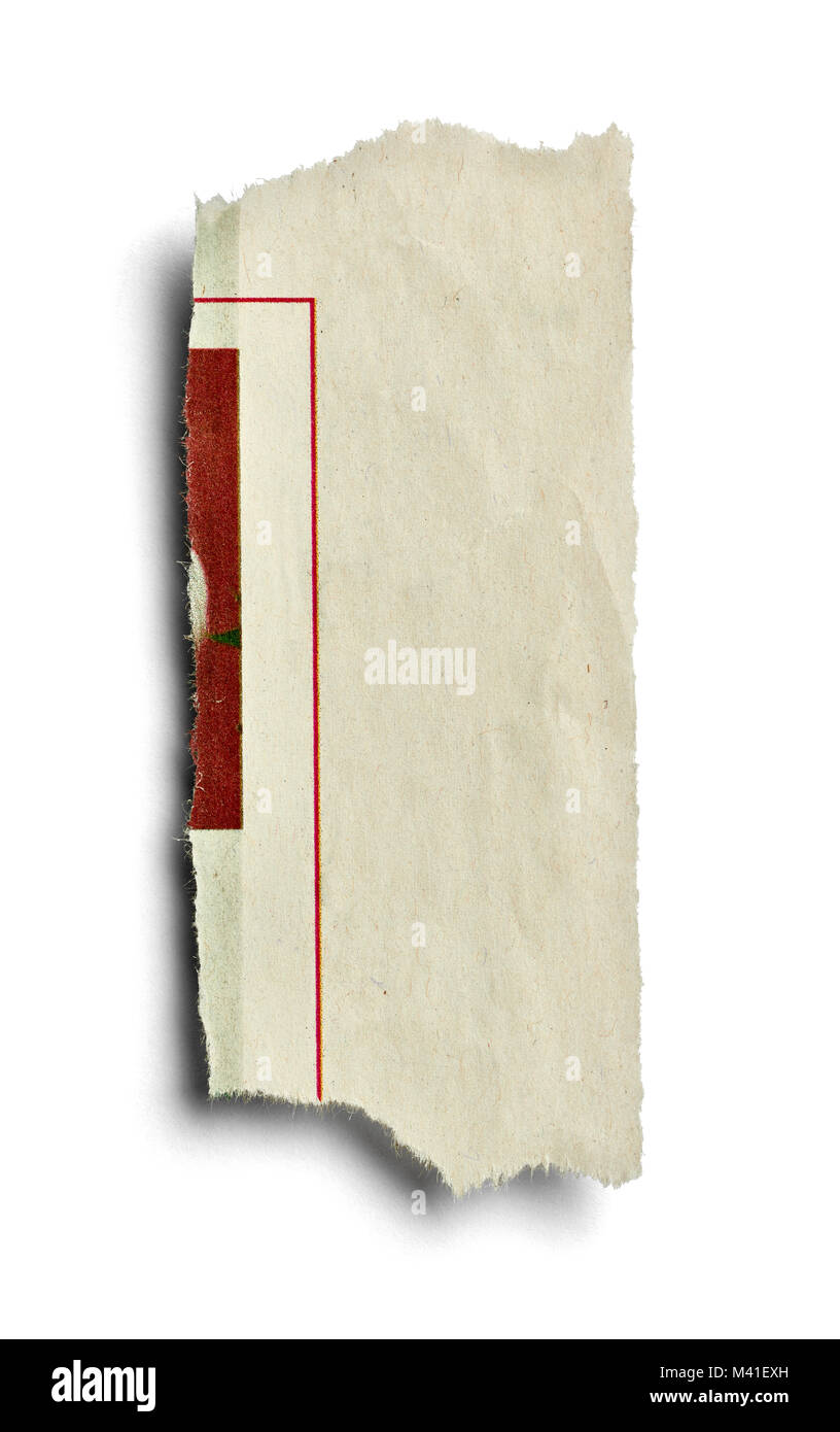close up of piece of news paper on white background Stock Photo - Alamy