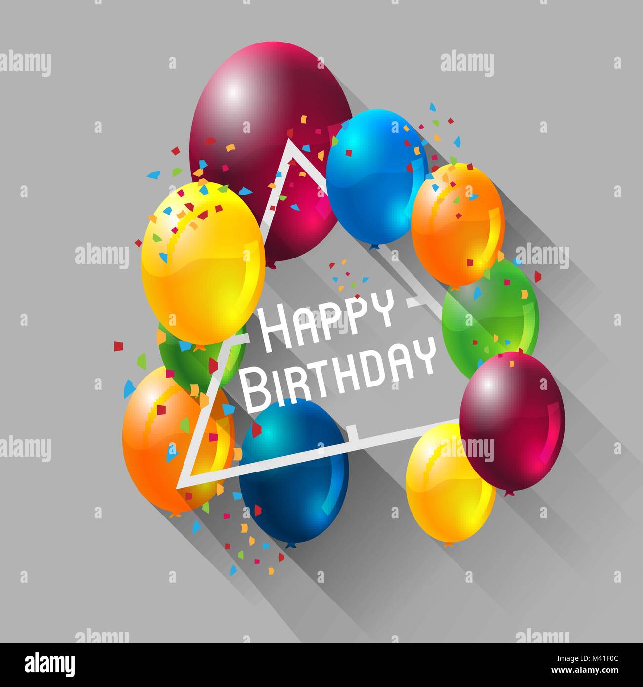 abstract celebration birthday background with colorful balloons ...
