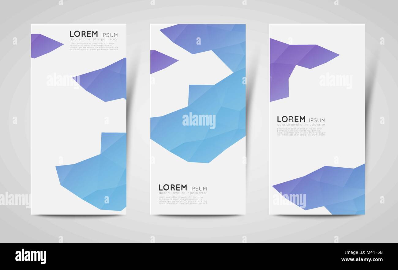 polygon crystal banners collection, design element Stock Vector Image ...