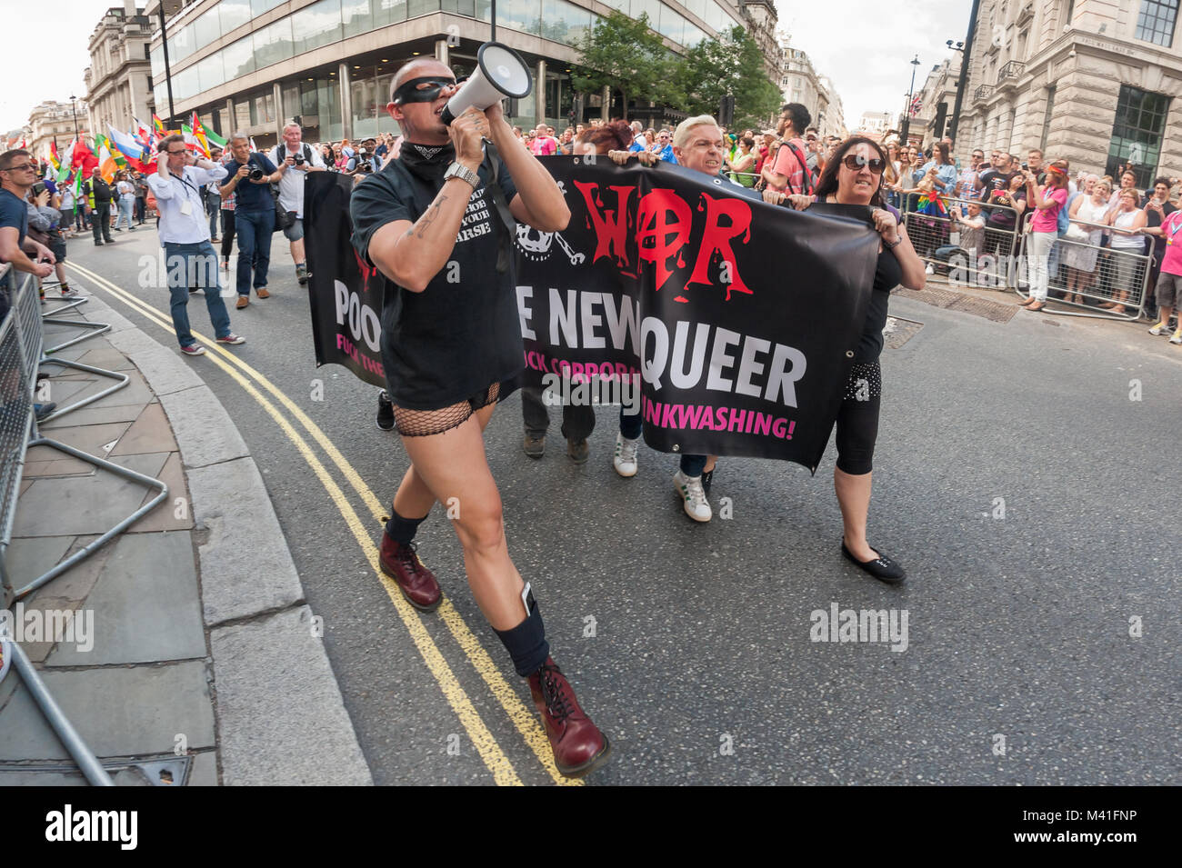 Class War join the front of the Pride in London parade with their 'Poor ...