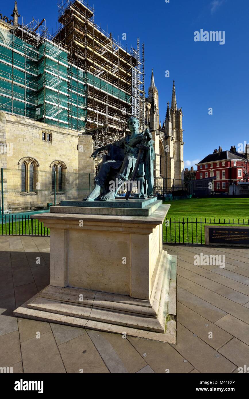 Statue of Emperor Constantine York Minster Yorkshire England UK Stock ...
