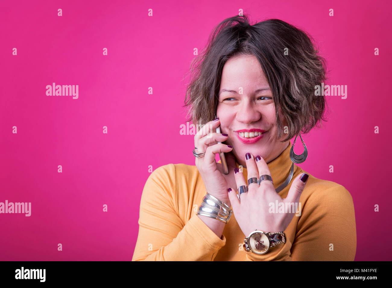 Inappropriate casual phone call Stock Photo - Alamy