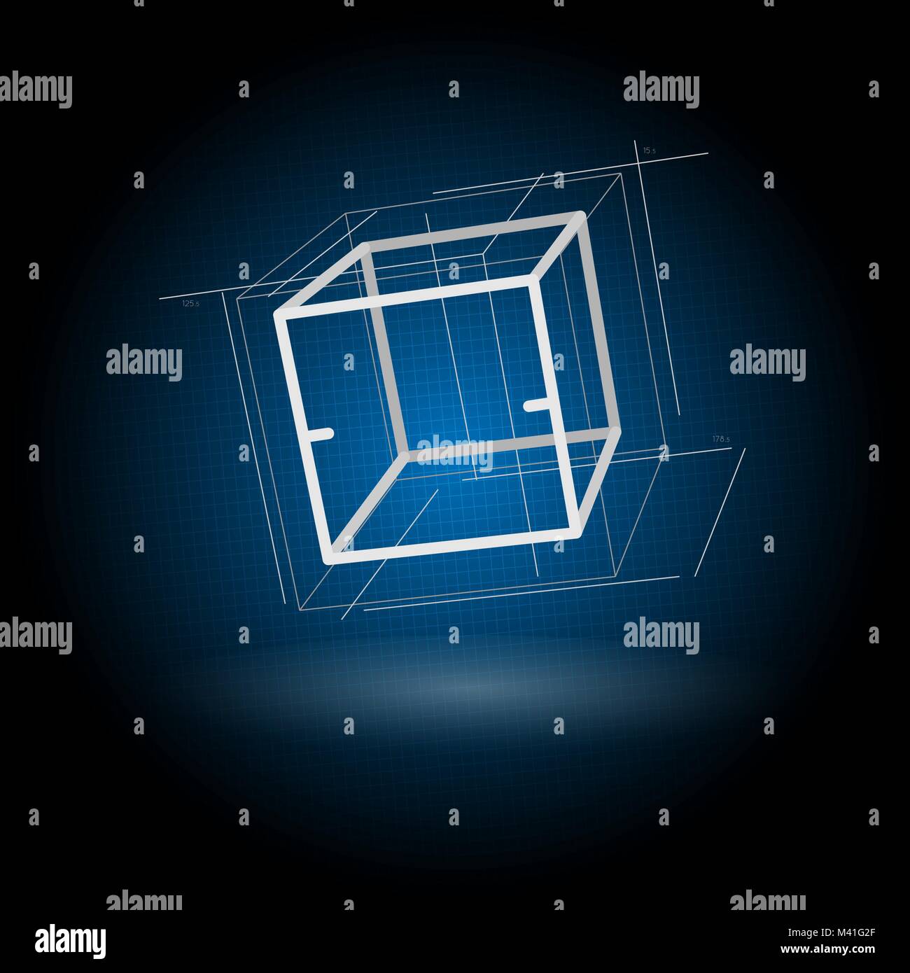 3d printing, blueprint technology background Stock Vector Image & Art ...